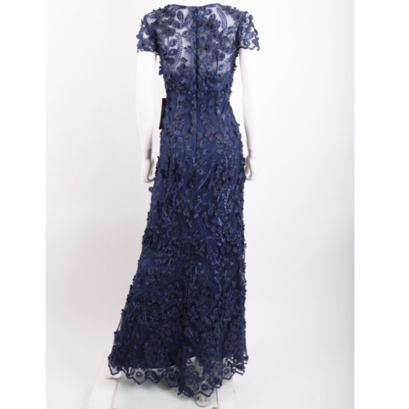 Carmen Marc Valvo | Dresses | Carmen Marc Valvo Infusion Navy Blue Gown ...